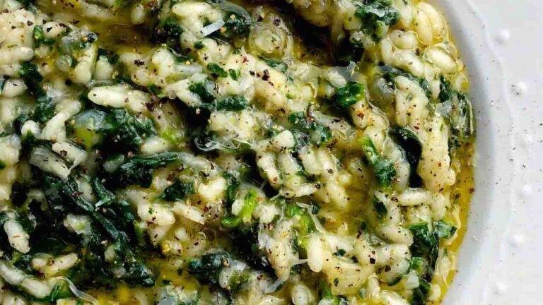 Un pugno di riso con queste verdure e qualche pezzetto di pancetta ...