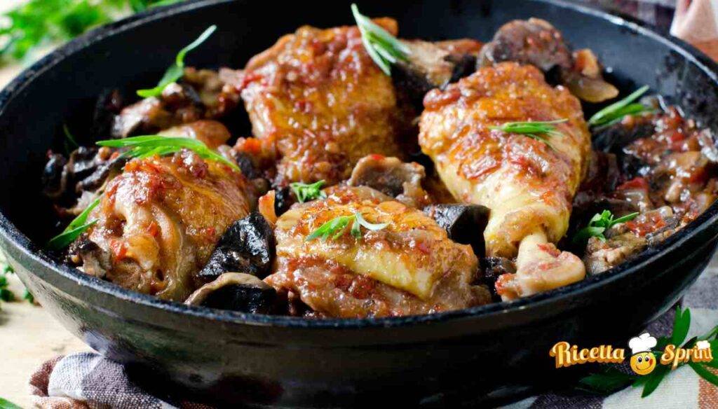 Pollo ai funghi al tegame, non potrai fare a meno di leccarti le dita ...
