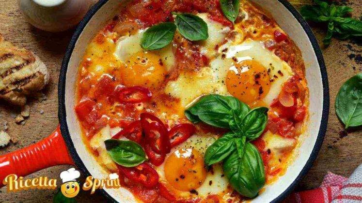 Uova alla pizzaiola tutte in padella, filanti e piene di sugo perfette ...